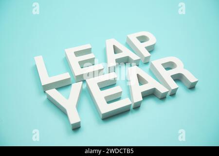 Leap Year alphabet letter with space copy on blue background Stock ...
