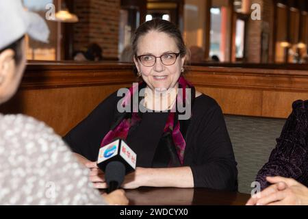 Dallas, USA. 9th Jan, 2024. Juliet Thomas shows her Wechat's avatar ...