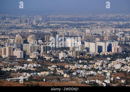 19 January 2024, Cityscape Skyline, Cityscape of Pune city Aerial ...