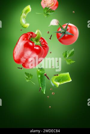 Ground chilli pepper on a dark background. Spicy chili is scattered on ...