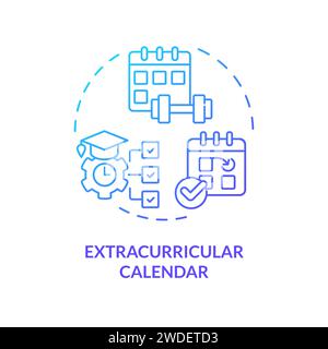 Extracurricular activities blue gradient concept icons Stock Vector ...