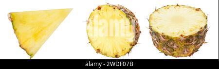 Composition with delicious cut pineapples on textured background Stock ...