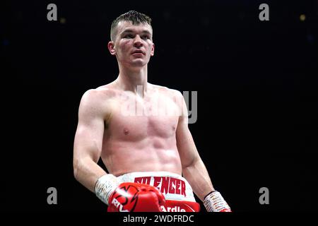 Aaron McKenna celebrates victory against Mickey Ellison in the ...