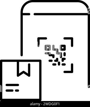 Tracking parcel location using qr code. Pixel perfect, editable stroke Stock Vector Image & Art ...