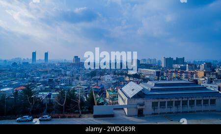 Aerial view of Woosong University east campus and surrounding buildings ...