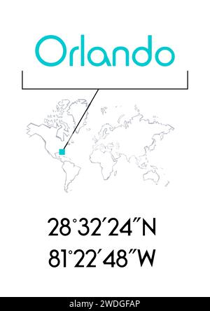 Modern City Map - Orlando Florida city of the USA with neighborhoods ...