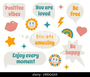speech bubbles with motivation quotes. vector illustration Stock Vector ...