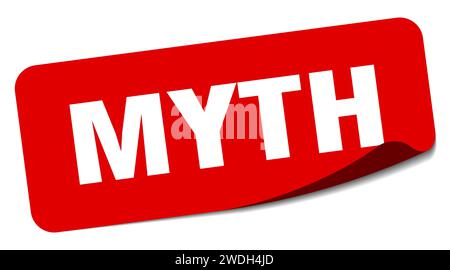 myth sticker. myth rectangular label isolated on white background Stock ...