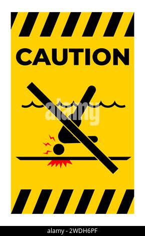 Pool Safety Sign Attention, No Diving Stock Vector Image & Art - Alamy