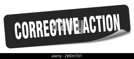 corrective action sticker. corrective action rectangular label isolated ...
