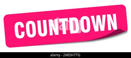 countdown sticker. countdown rectangular label isolated on white ...