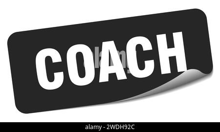 coach sticker. coach rectangular label isolated on white background ...