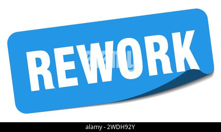 rework sticker. rework rectangular label isolated on white background ...