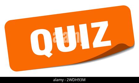 quiz sticker. quiz rectangular label isolated on white background Stock ...