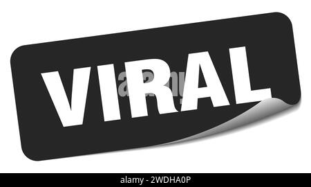 viral sticker. viral rectangular label isolated on white background ...