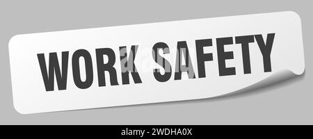 work safety sticker. work safety rectangular label isolated on white background Stock Vector ...