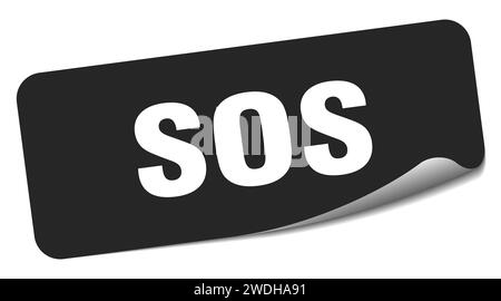 sos sticker. sos rectangular label isolated on white background Stock ...