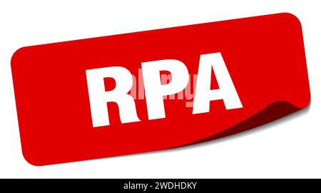 rpa sticker. rpa rectangular label isolated on white background Stock ...