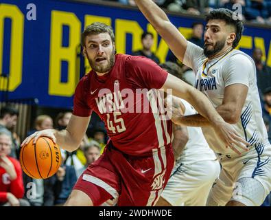 Washington State forward Oscar Cluff (45) fouls Southern California ...