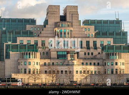 The SIS Building, also called the MI6 Building, at Vauxhall Cross ...