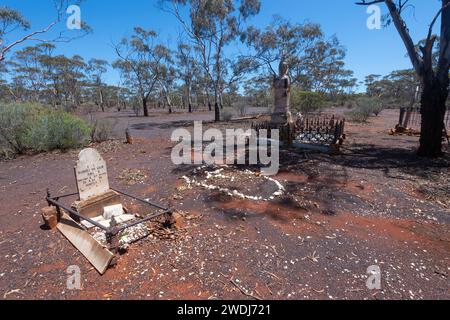 Bush grave in Bulong old cemetery, a ghost town in the Goldfields ...