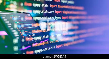 Server logs analysis. Closeup developing programming and coding ...