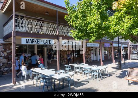 Mudgee town centre and market street cafe and coffee shop, New South ...