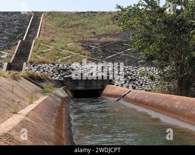 Anie, Togo. 14th Jan, 2024. A villager fetches water from an irrigation ...