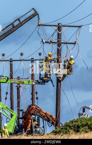Overhead line installation Stock Photo - Alamy