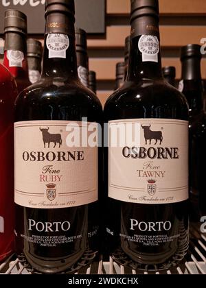 Osborne Porto bottles in a store Stock Photo - Alamy