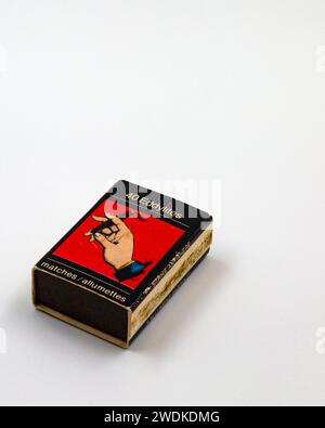 Box of Eddy matches on white background Stock Photo - Alamy