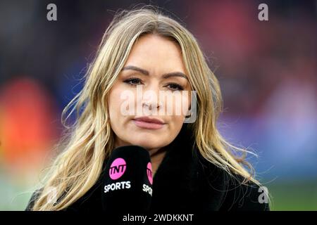 TNT Sports' Laura Woods before the UEFA Champions League match at the ...