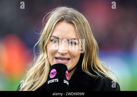 TNT Sports' Laura Woods before the UEFA Champions League match at the ...