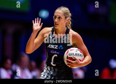 New Zealand's Maddy Gordon in action during the Vitality Netball ...