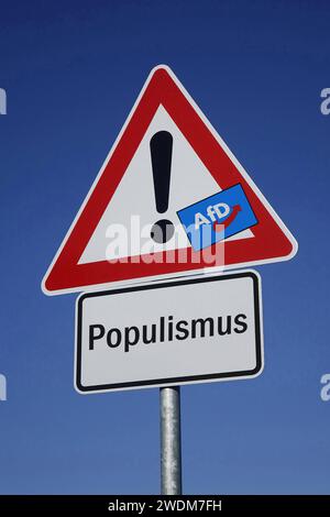Verkehrszeichen und Symbol der AfD Verkehrszeichen und Symbol der AfD ...