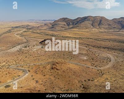 Aerial view of the Desert Road D1275 at Spreetshoogte Pass, view by ...