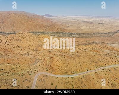 Aerial view of the Desert Road D1275 at Spreetshoogte Pass, view by ...
