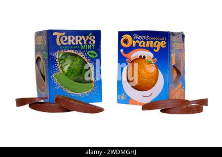 terry's chocolate orange mint boxed cut out on white background Stock ...