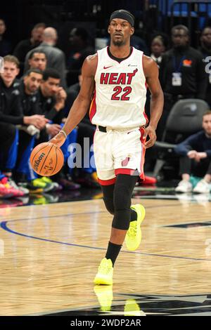 Miami Heat forward Jimmy Butler (22) dribbles the ball during the ...