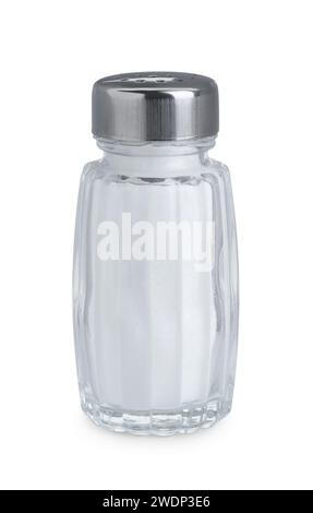 One glass salt shaker isolated on white Stock Photo - Alamy