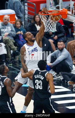 Brooklyn Nets' Nic Claxton dunks during the first half of an NBA ...