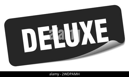 deluxe sticker. deluxe rectangular label isolated on white background ...