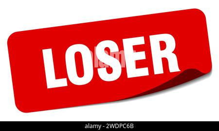loser sticker. loser rectangular label isolated on white background ...