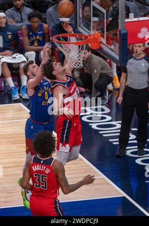 Denver Nuggets guard Christian Braun (0) and Brooklyn Nets guard Zaire ...