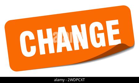 change sticker. change rectangular label isolated on white background ...
