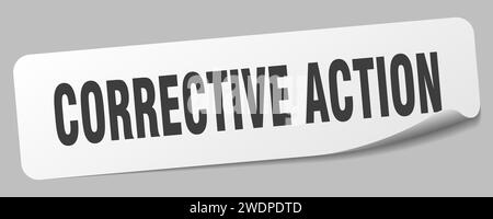 corrective action sticker. corrective action rectangular label isolated ...