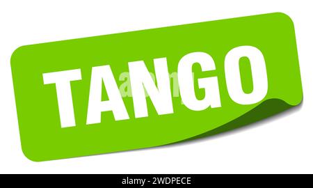 tango sticker. tango rectangular label isolated on white background ...