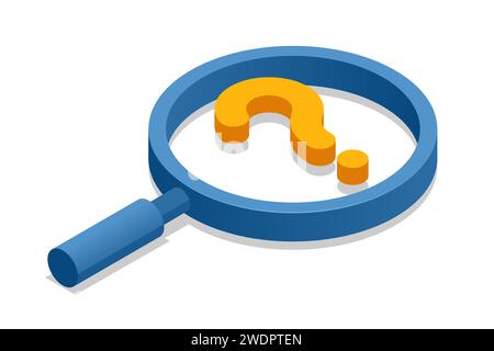 Isometric Question Marks, Message box with question, Chatbot technology ...