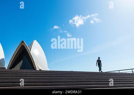 A Tourist Girl at the Summit of the Sydney Opera House Steps Stock ...