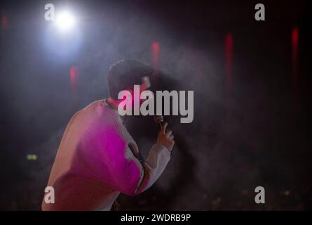 Tehran, Iran. 21st Jan, 2024. A display is featuring an image of ...